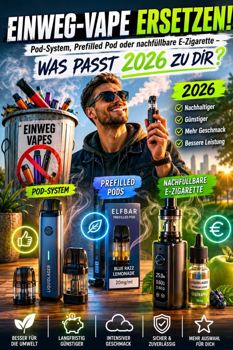 Einweg-Vape ersetzen 2026: Pod-System, Prefilled Pod oder nachfüllbare ...